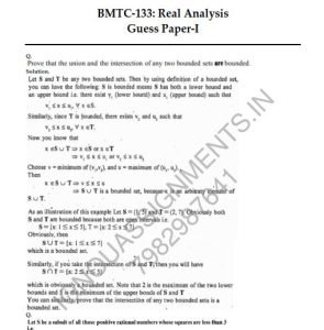IGNOU BMTC-133 Guess Paper Solved English Medium - IGNOU Solved Assignment