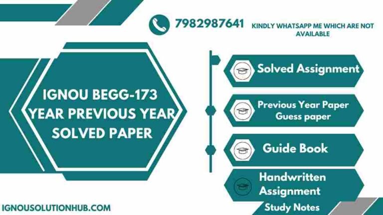 IGNOU BEGG-173 Year Previous Year Solved Paper - IGNOU Solved ...