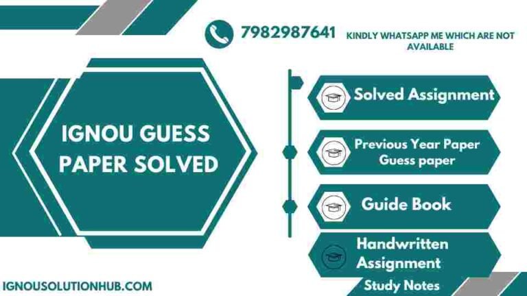 IGNOU Guess Paper Solved PDF | Latest Solved Guess Papers Download ...