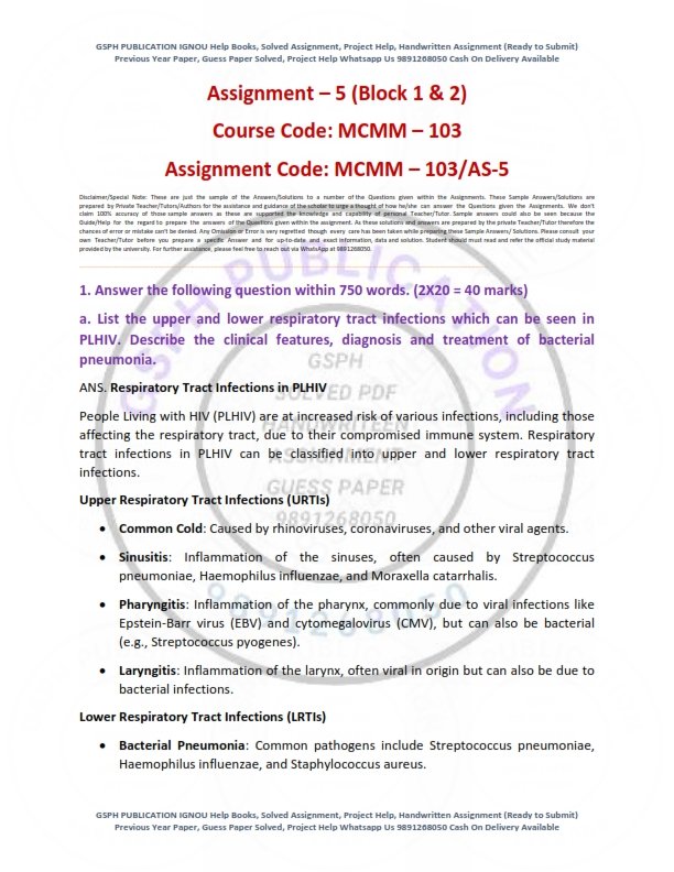 IGNOU MCMM-103 AS-5 Solved Assignment Jan & July 2024 English Medium - IGNOU Solved Assignment ...