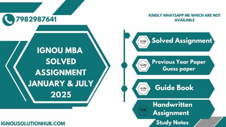 IGNOU MBA Solved Assignment January & July 2025 - IGNOU Solved Assignment
