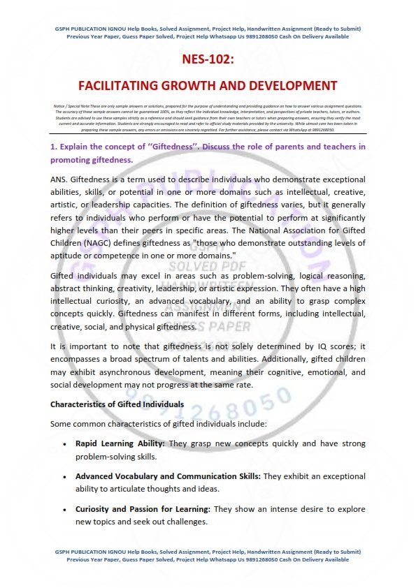 IGNOU NES-102 Solved Assignment 2025 English Medium - IGNOU Solved ...