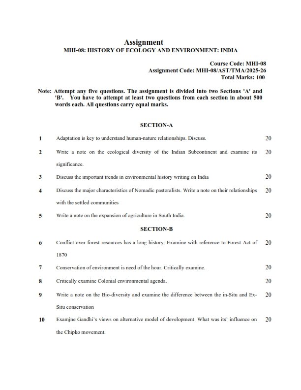 IGNOU MHI-08 Solved Assignment 2025-26 English Medium - IGNOU Solved ...