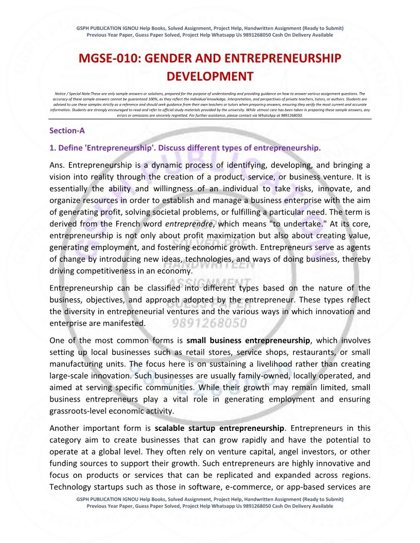 IGNOU MGSE-010 Solved Assignment 2025-26 English Medium - IGNOU Solved ...