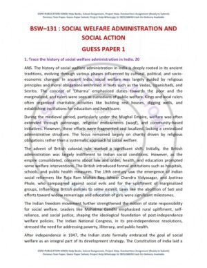 IGNOU BSWG Guess Paper Solved - IGNOU Solved Assignment